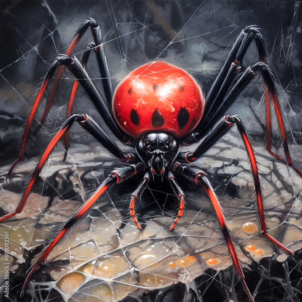 The Redback spider was captured in an image using generative ai ...