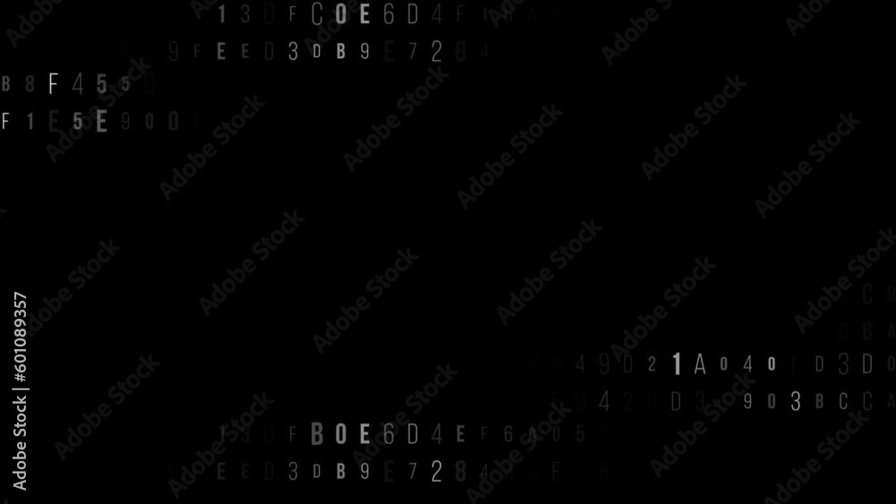 Rain of numbers in a computer. Motion. Beautiful hacker background with ...