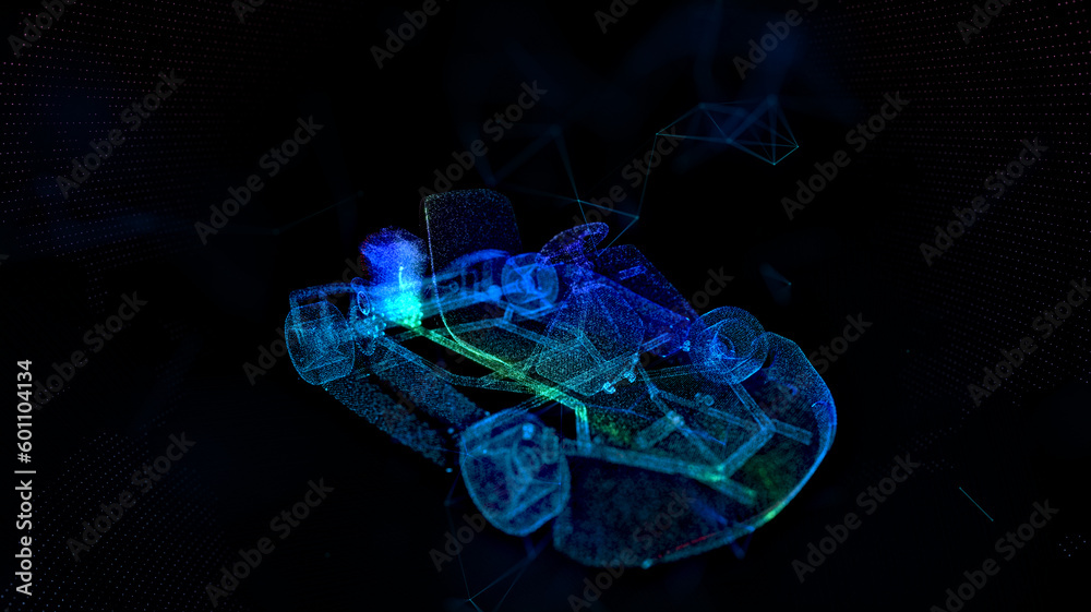 Go Kart Racing Light Effect Particles Background Modern Abstract Style Consists Of Colorful