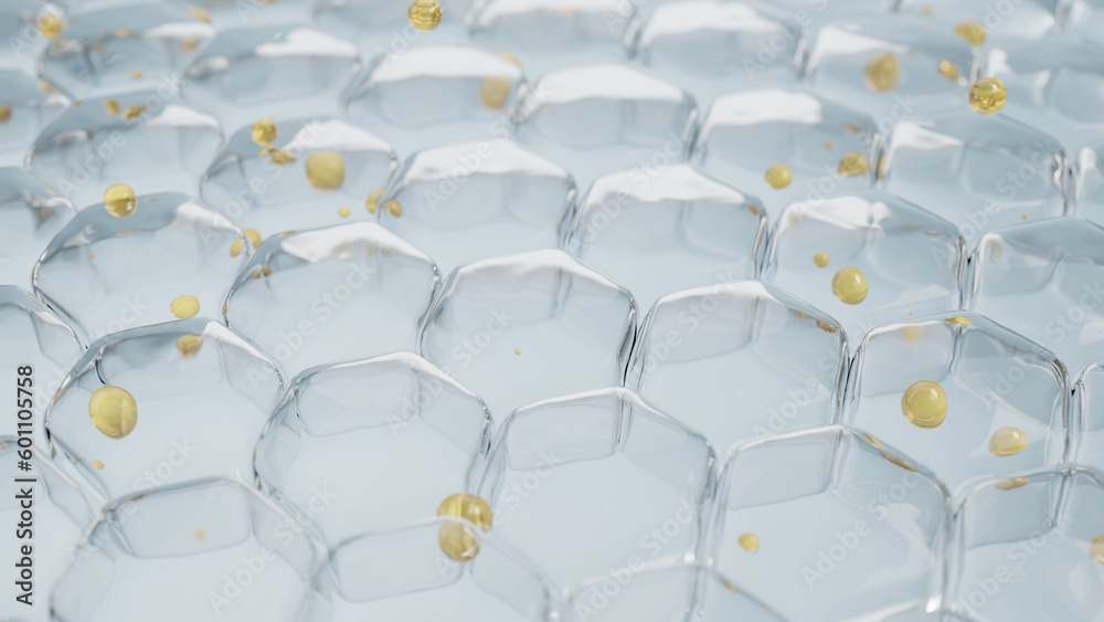 skin cell. serum molecules through the skin layer and reduce up saggy ...