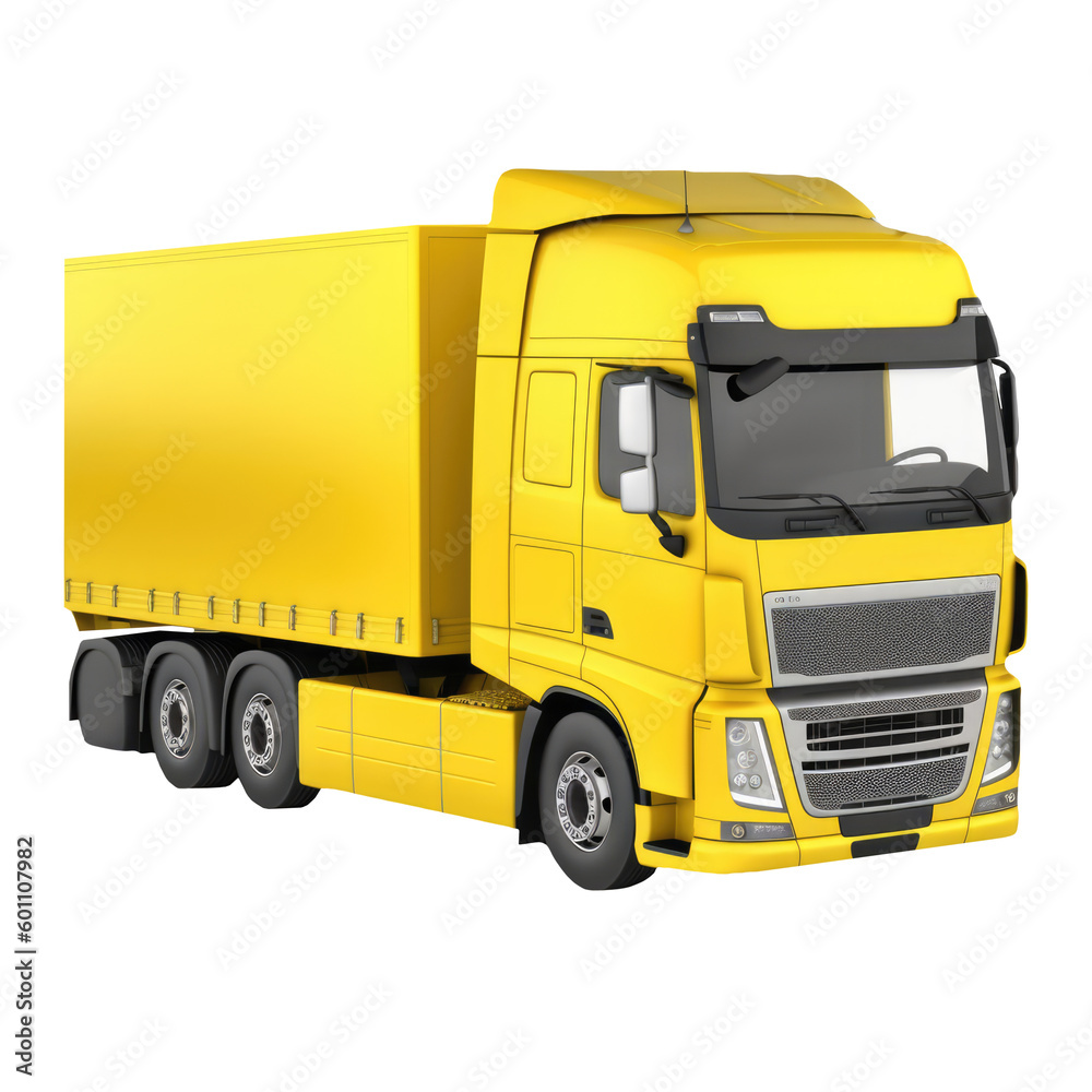Yellow truck on a transparent background. PNG without background. AI ...