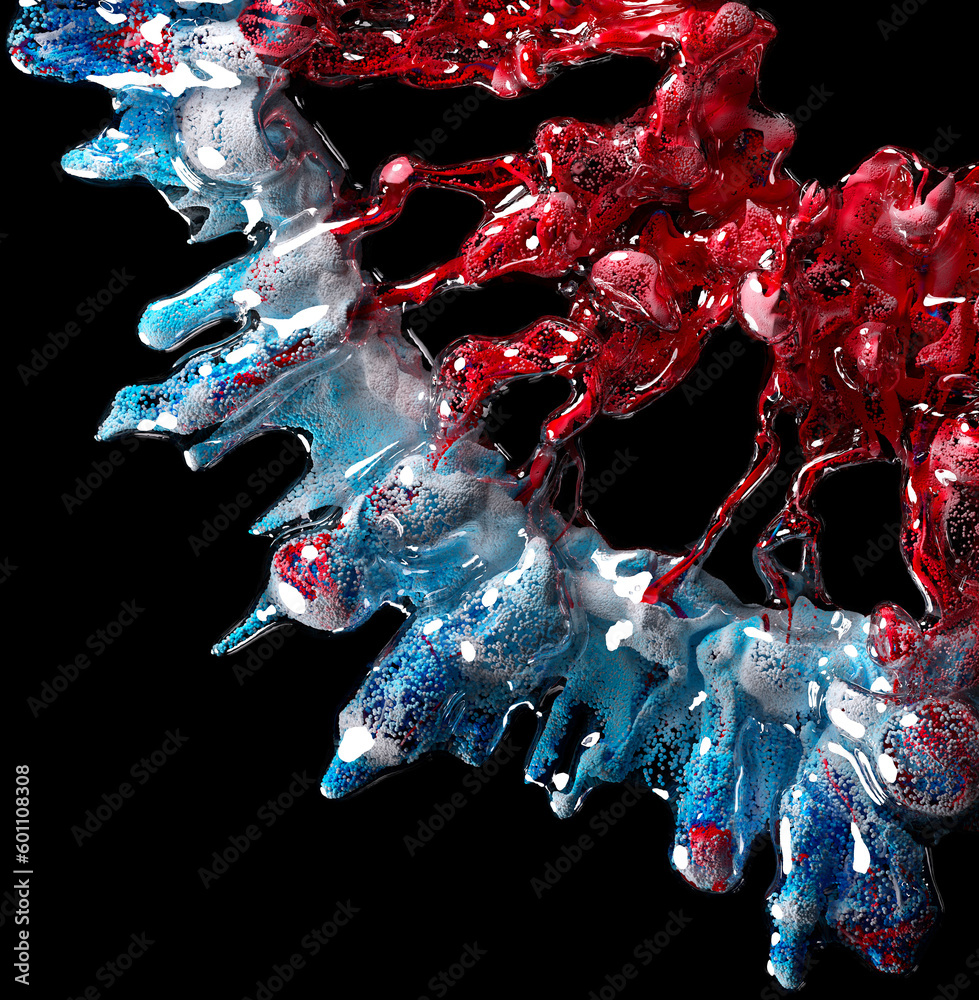 3d render abstract art with surreal alien creepy spooky scary bacteria ...