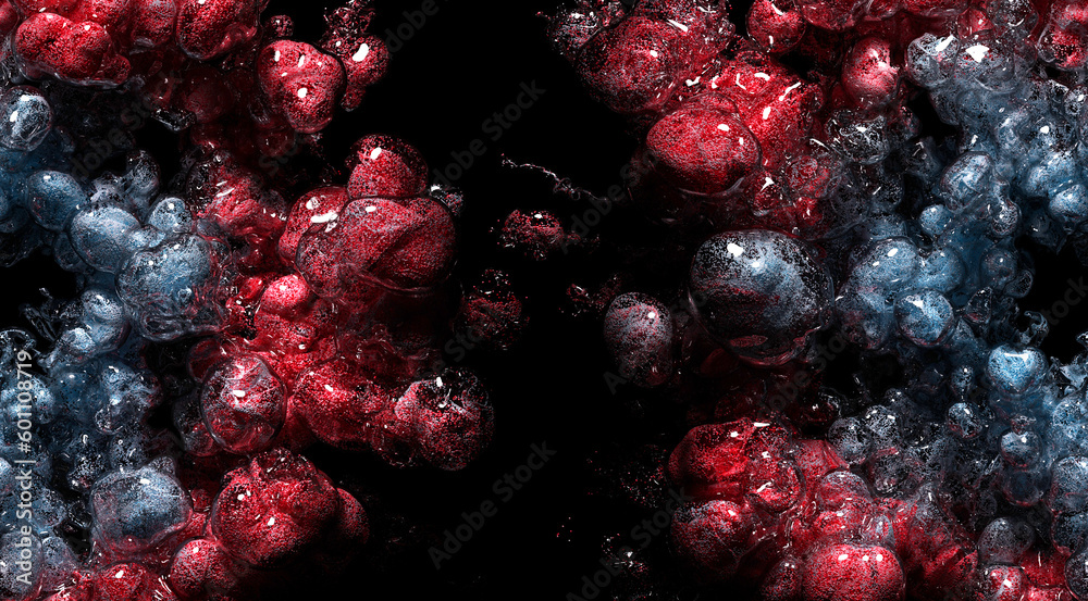 3d render abstract art with surreal alien creepy spooky scary bacterias ...