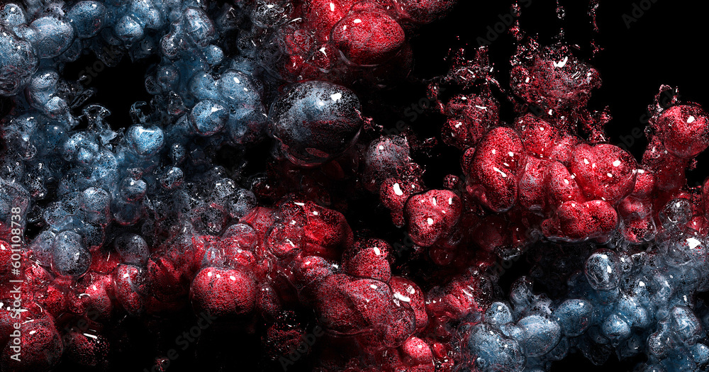 3d render abstract art with surreal alien creepy spooky scary bacterias ...