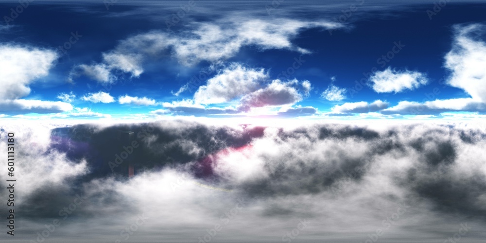 Panorama of clouds, HDRI, environment map , Round panorama, spherical ...