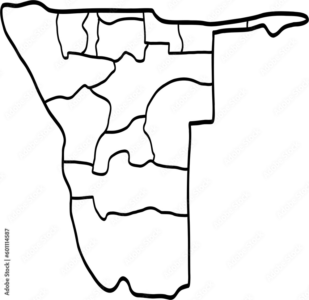 Fototapeta mapa świata dla dzieci doodle freehand drawing of namibia ...