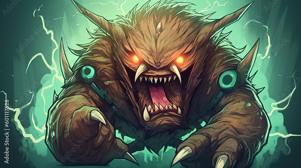 monster, scary, halloween, pumpkin, vector, illustration, holiday ...