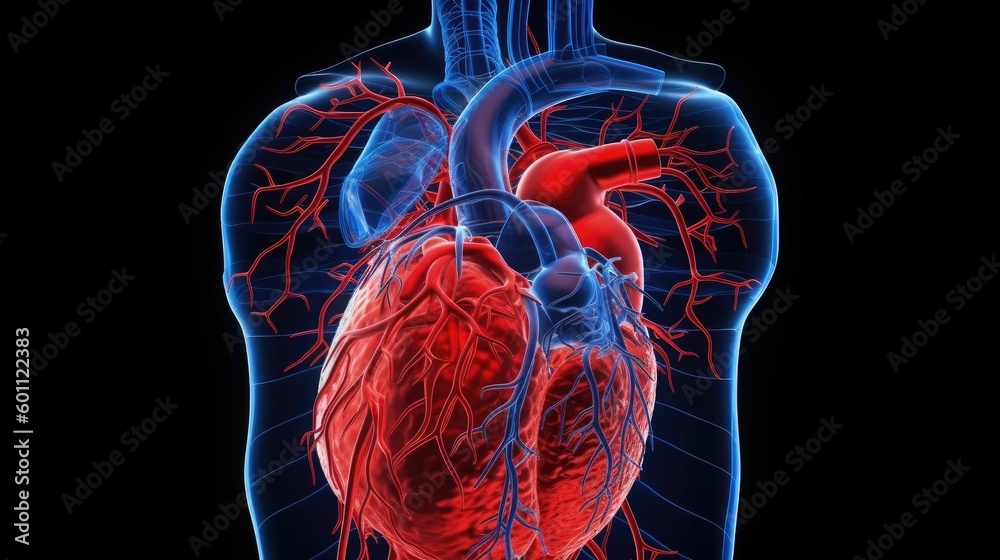 Anatomy of human heart and circulatory system Stock Illustration ...