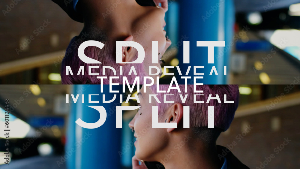 Split Text Media Reveal Titles Stock Template | Adobe Stock