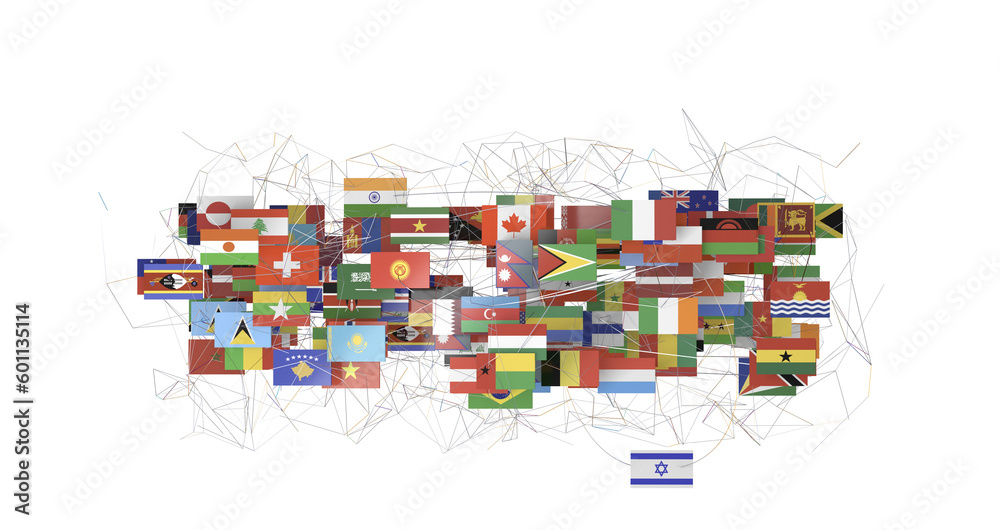 World map with all states and their flags - PNG transparent ilustração ...