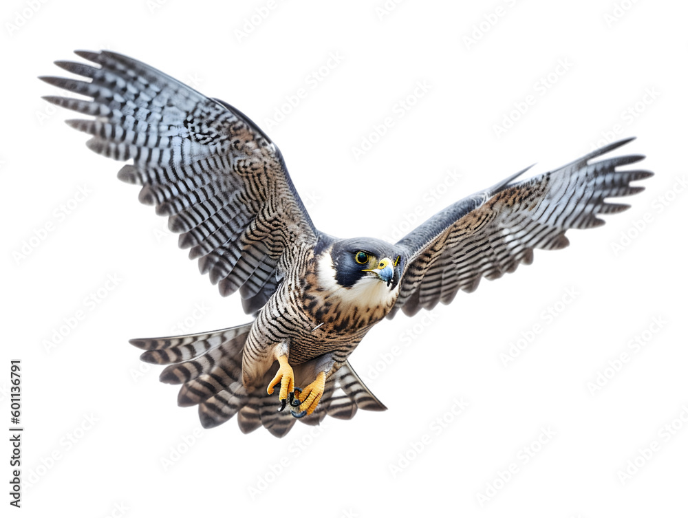 falcon in flight isolated from background, PNG, generative AI. Stock ...