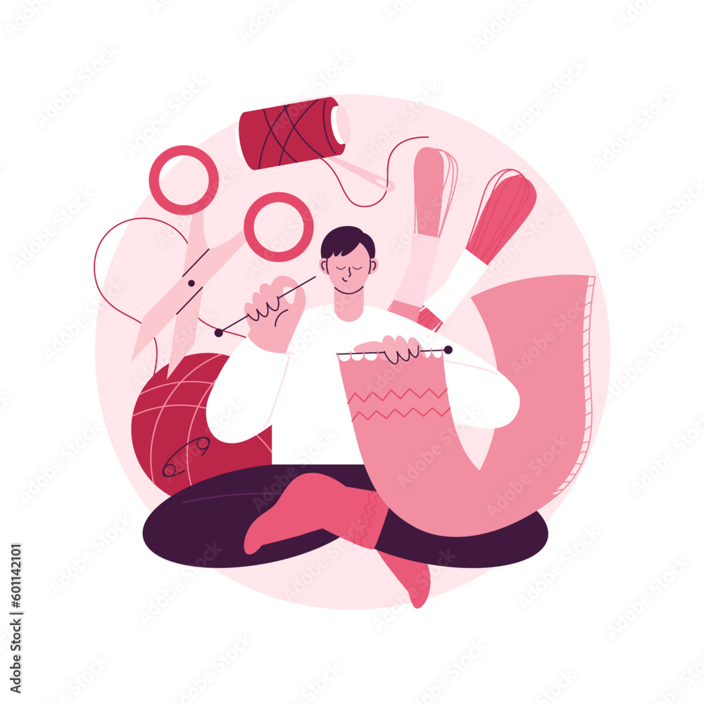 Learn how to knit abstract concept vector illustration. Positive self ...