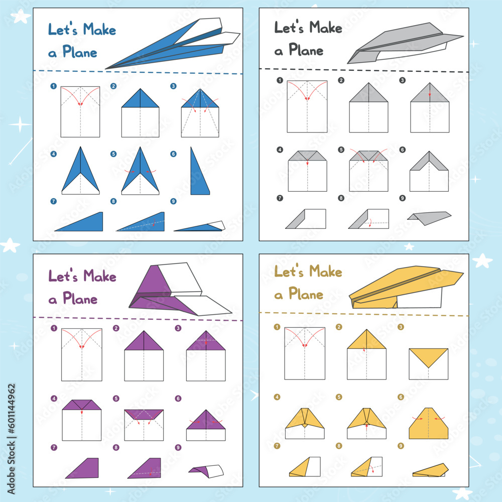 Paper Airplanes, Origami, Kids Crafts, Step-by-Step Airplanes Tutorial ...