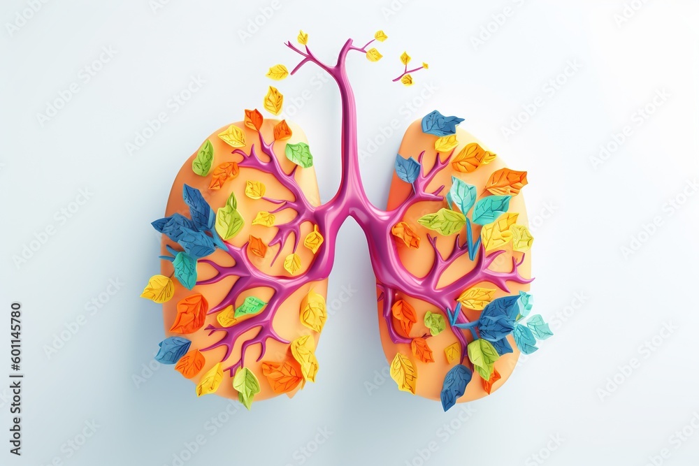 Lungs. Cute cartoon healthy human anatomy internal organ character set ...
