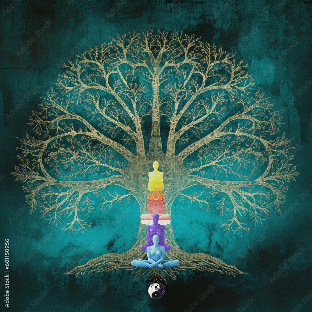 Tree Of Life Chakras Yin Yang "Generative AI" "AI" Generative" Stock ...