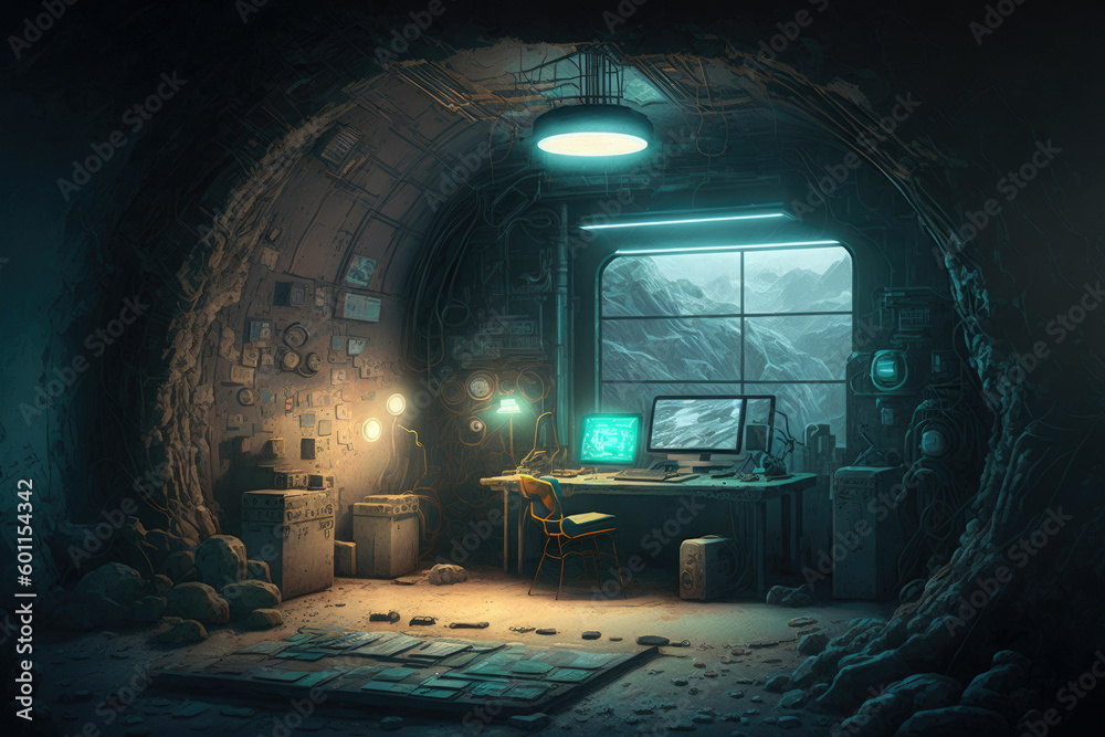 Secret underground military base ,made with Generative AI Stock ...