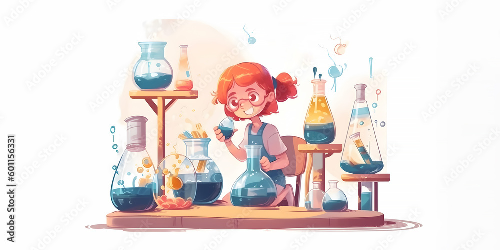 Science experiments with kids in laboratory concept. Transparent ...