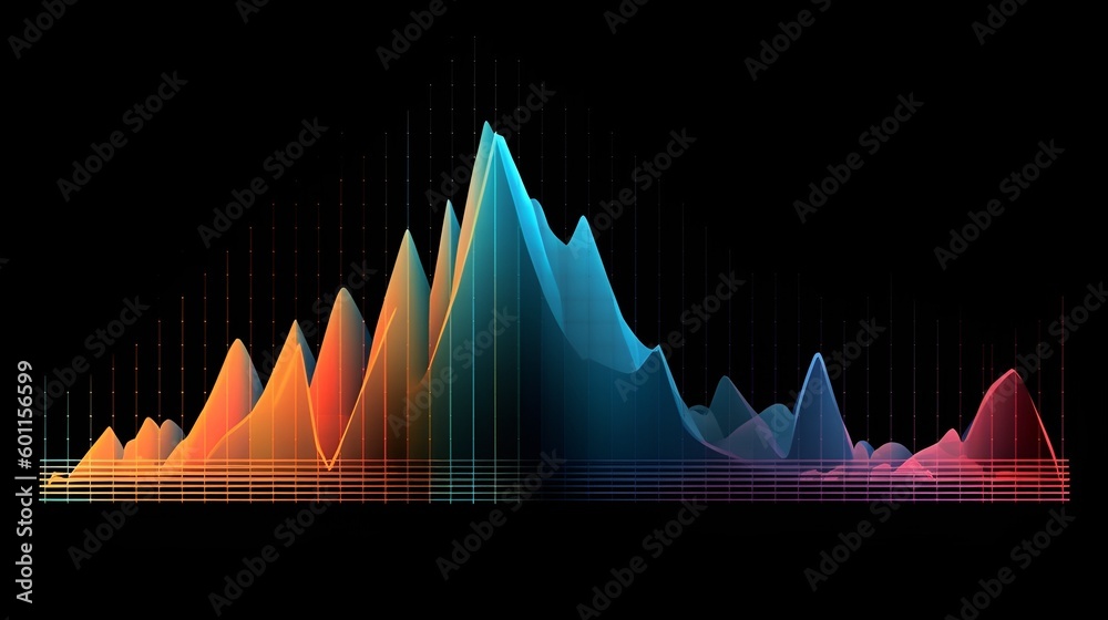 exponential graph, increasing bar graph upward to the right, green ...