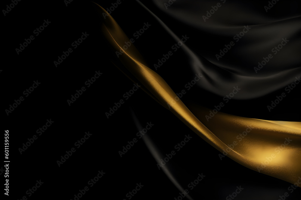 Abstract black and gold are light with white the gradient is the ...