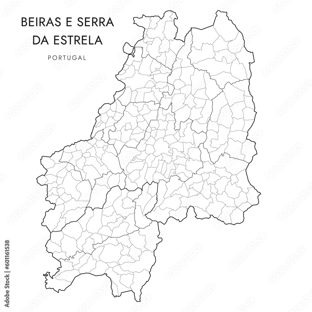 Vector Map of the Subregion of Beiras e Serra da Estrela (Comunidade ... Vector Map of the Subregion of Beiras e Serra da Estrela (Comunidade ...