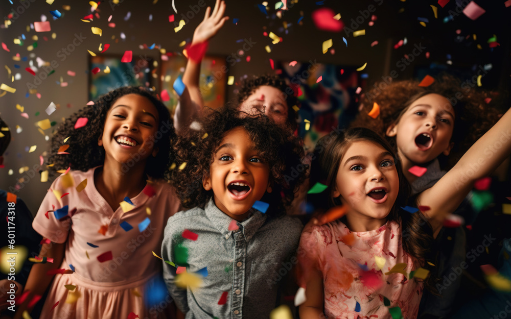 Group of Children Friends. Happy multicultural kids having fun ...