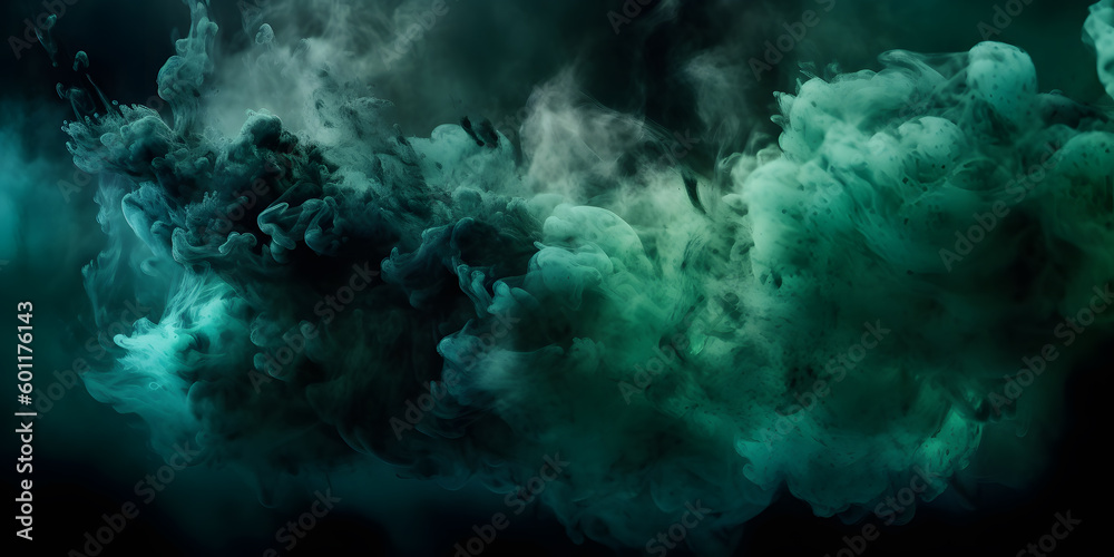 horror green blue wall, grunge dark smoke texture, black haunted ...