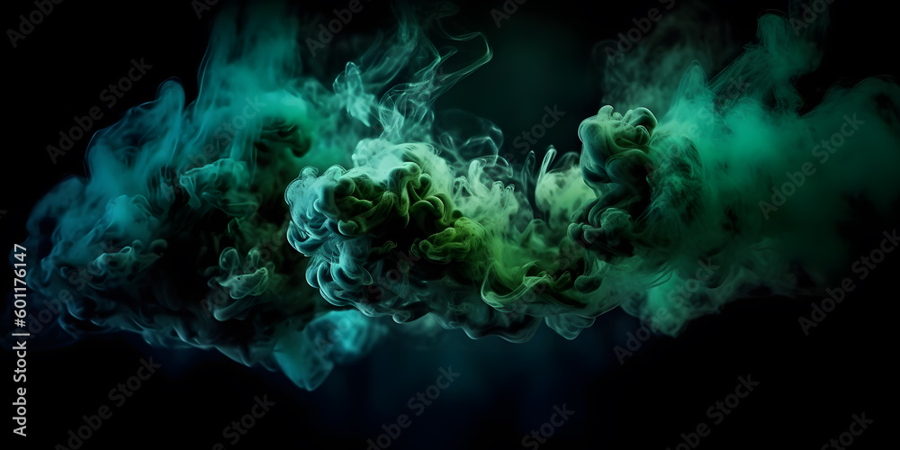 horror green blue wall, grunge dark smoke texture, black haunted ...