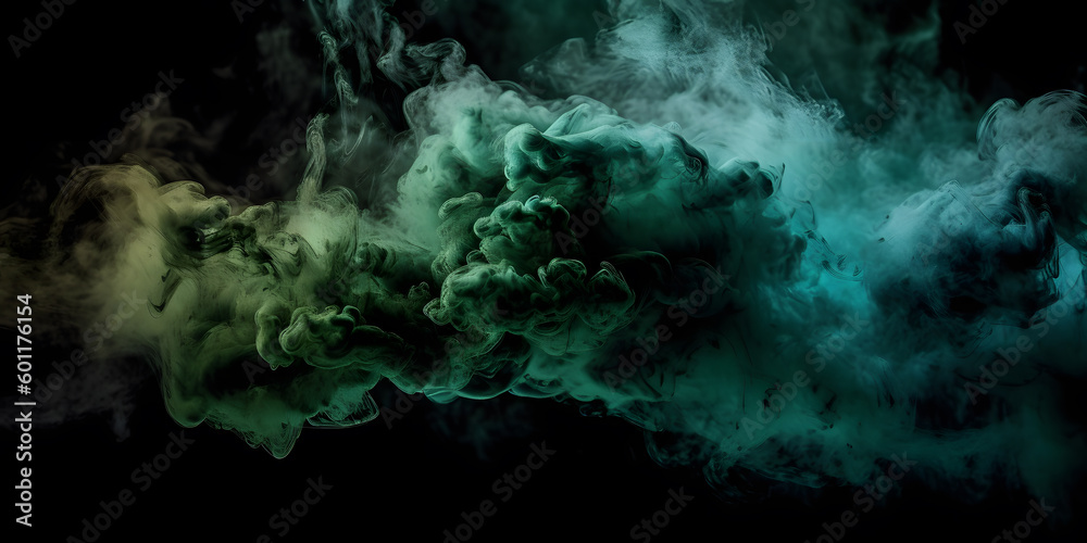 horror green blue wall, grunge dark smoke texture, black haunted ...
