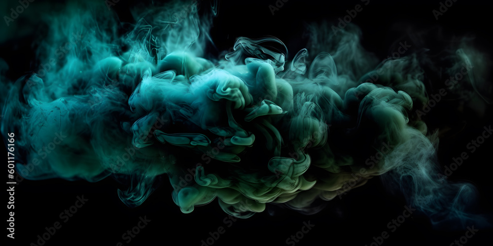 horror green blue wall, grunge dark smoke texture, black haunted ...