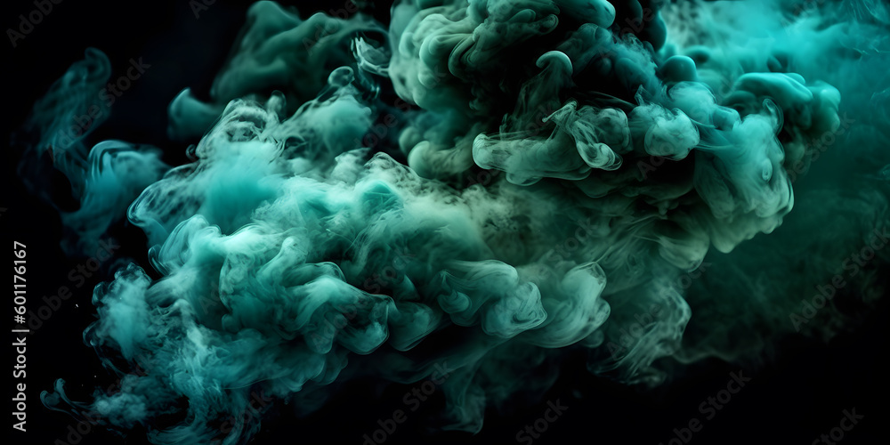 horror green blue wall, grunge dark smoke texture, black haunted ...