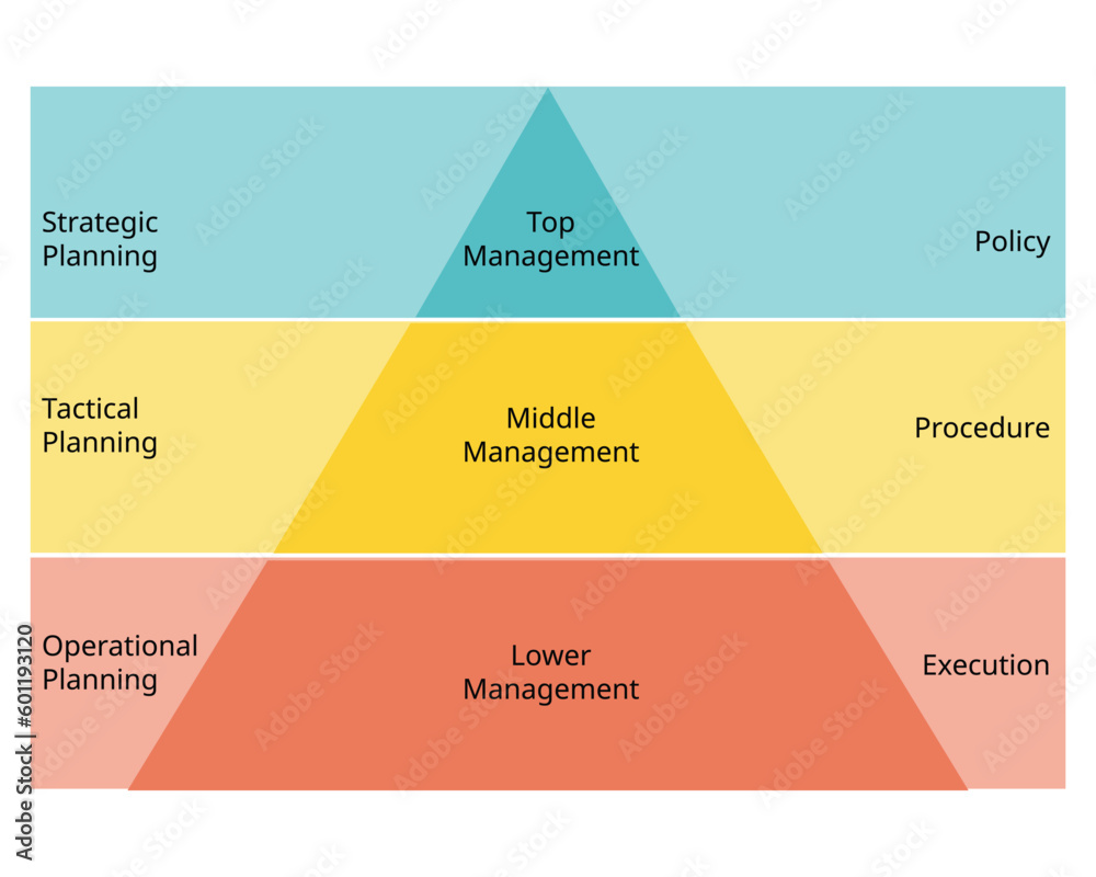 Management Pyramid and type of Management Structures hierarchy Stock ...