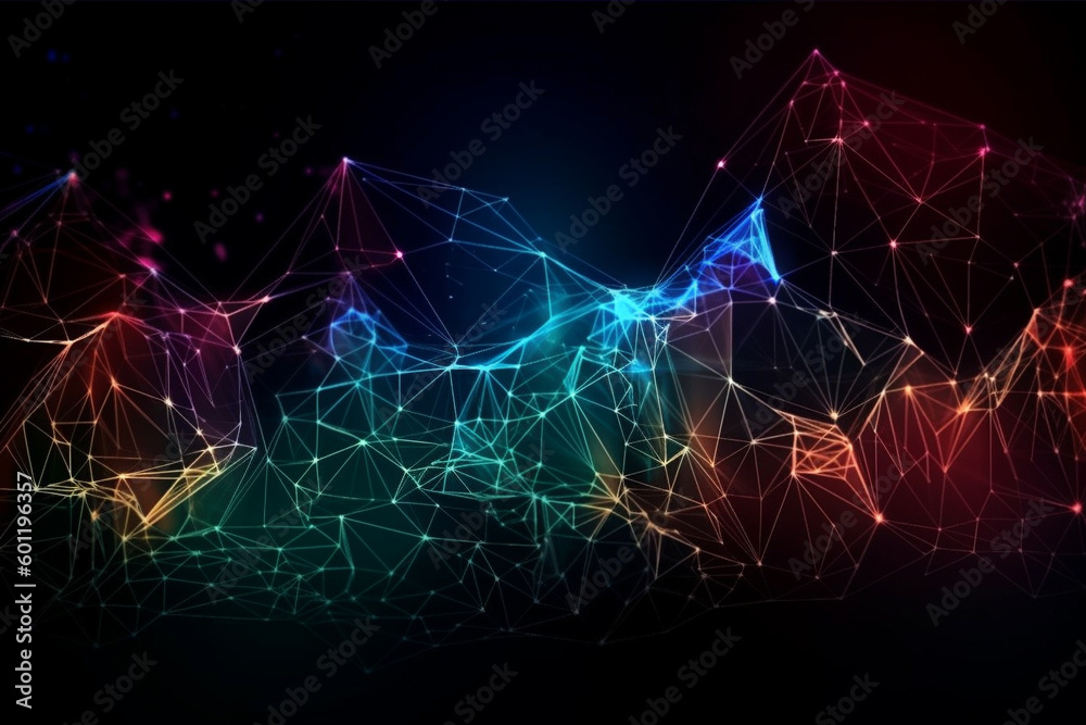Polygonal digital background wallpaper with soft points and lines ...