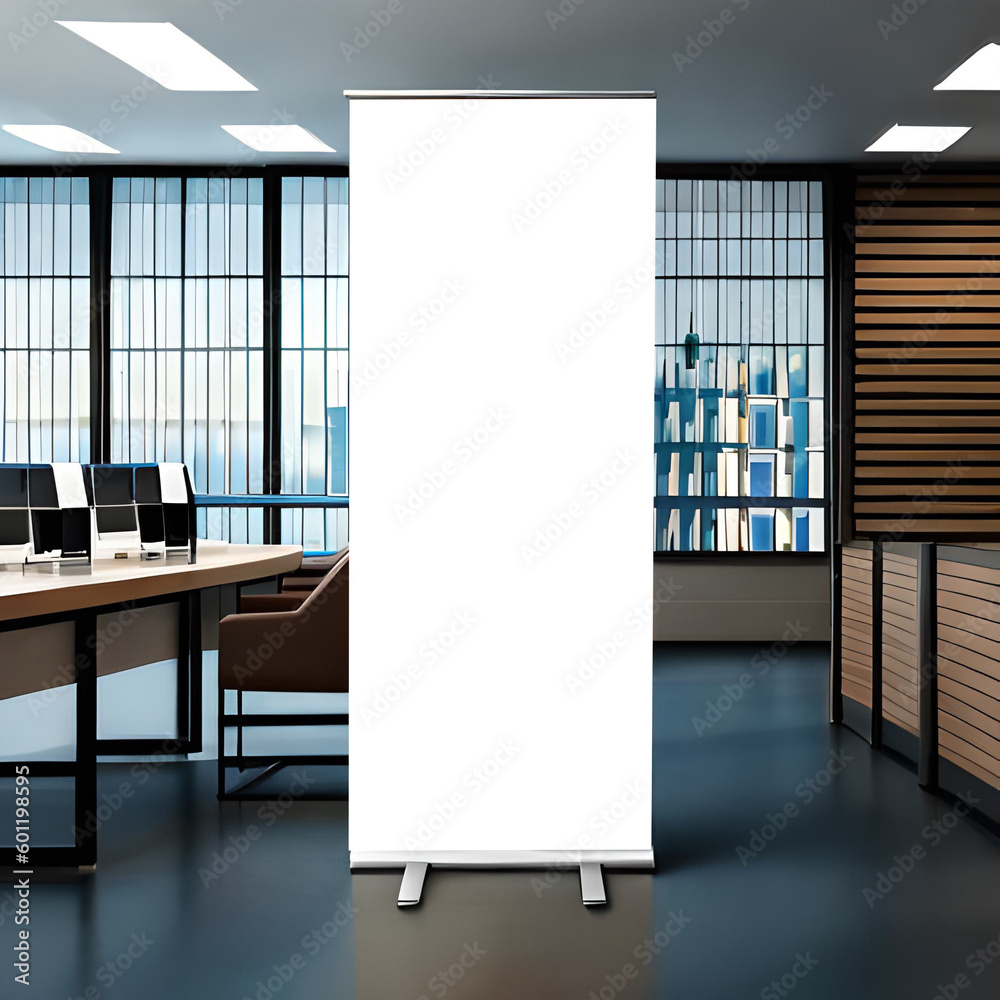 Rollup banner standee mockup in office background. AI Generative Stock ...