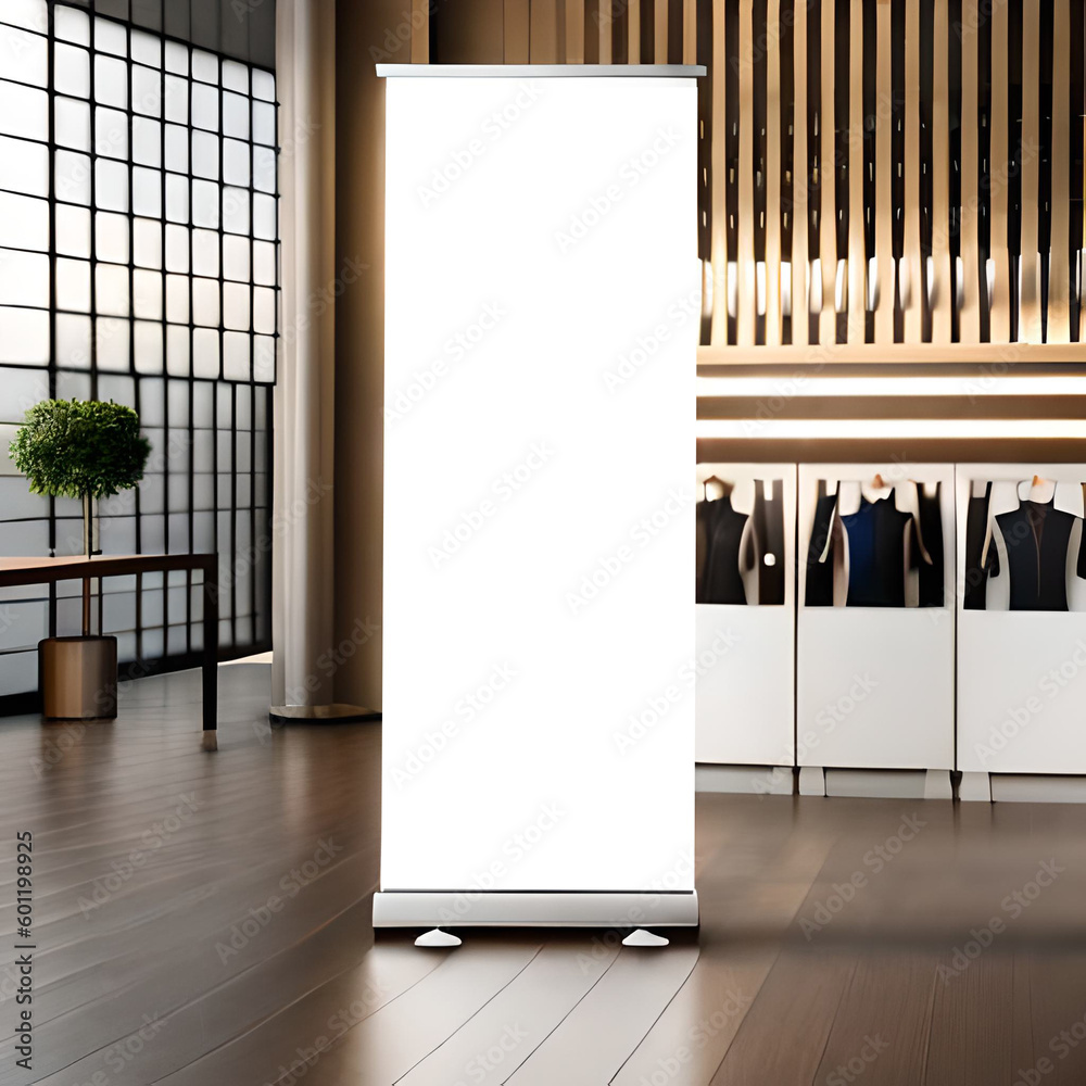 Rollup banner standee mockup in office background. AI Generative Stock ...