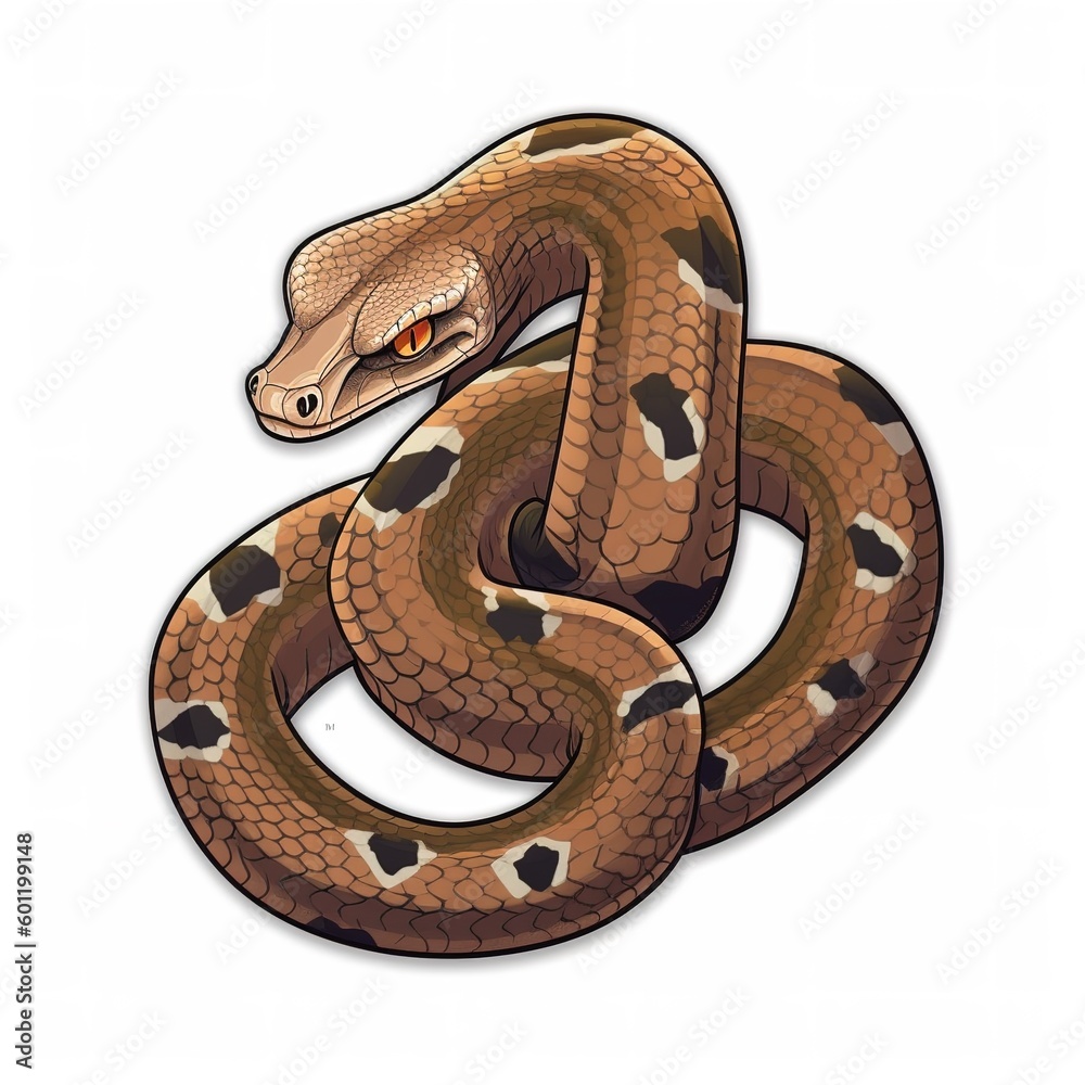 Cartoon sticker of a Copperhead snake over white background. Generative ...