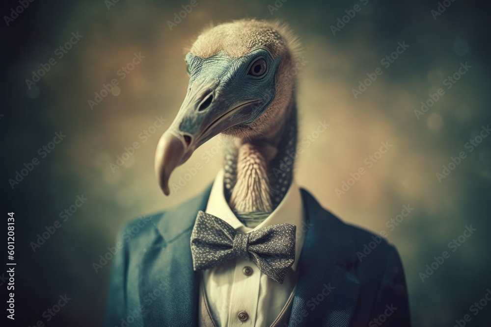 Anthropomorphic vulture dressed in a suit like a businessman. Business ...