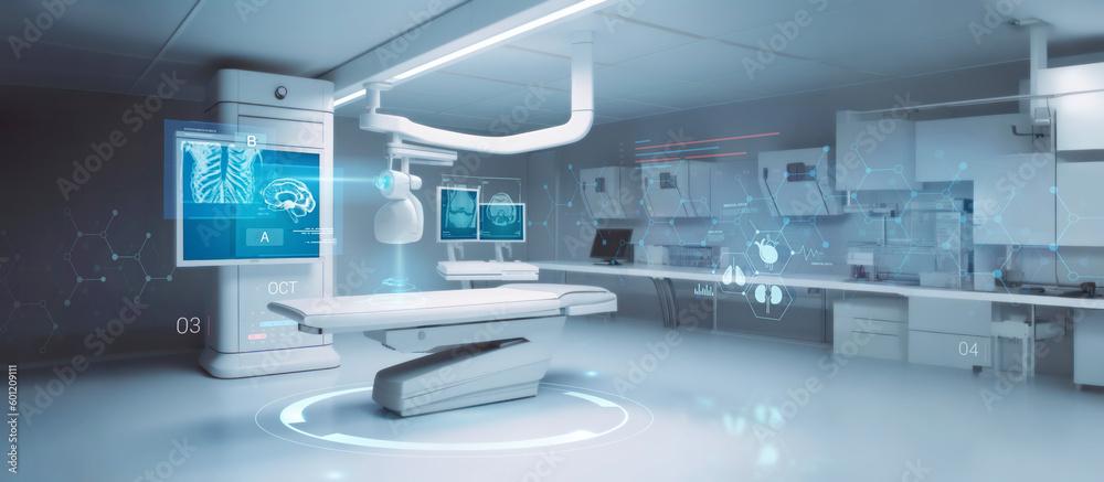 advanced x-ray scan medical diagnosis machine at hospital health care ...