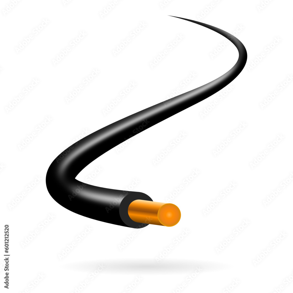 Electrical wire on white background. Copper wire is the electric ...