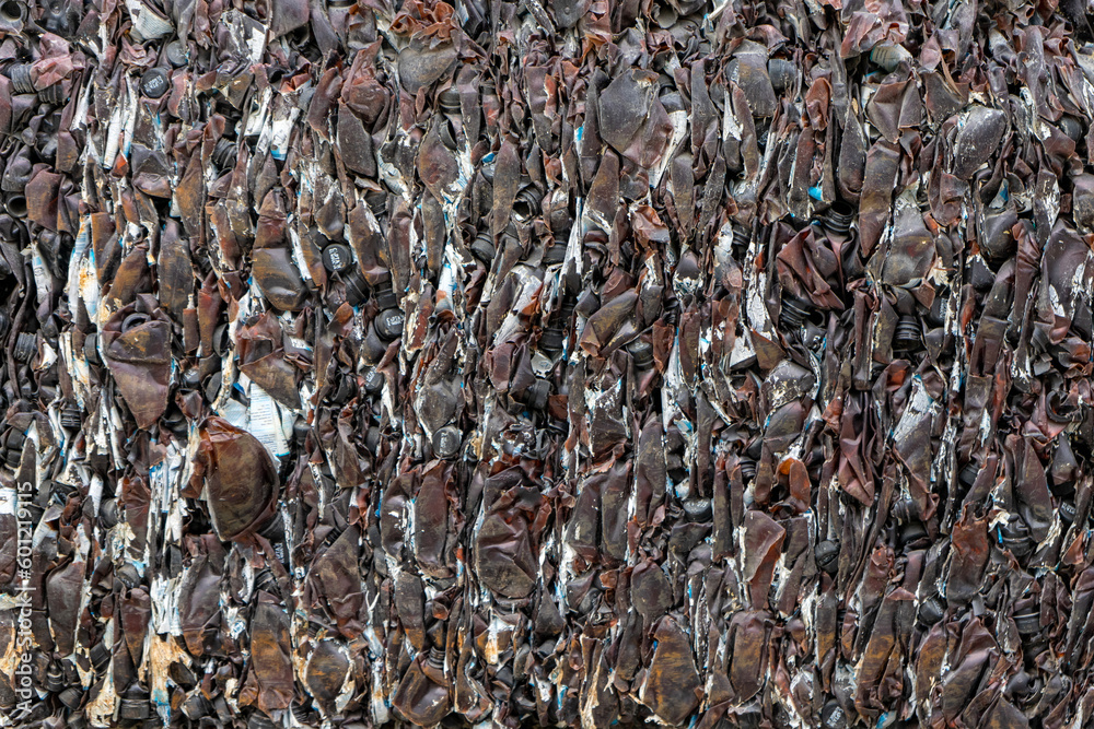 Pile of compact texture of plastic waste for recycling in the sorting ...