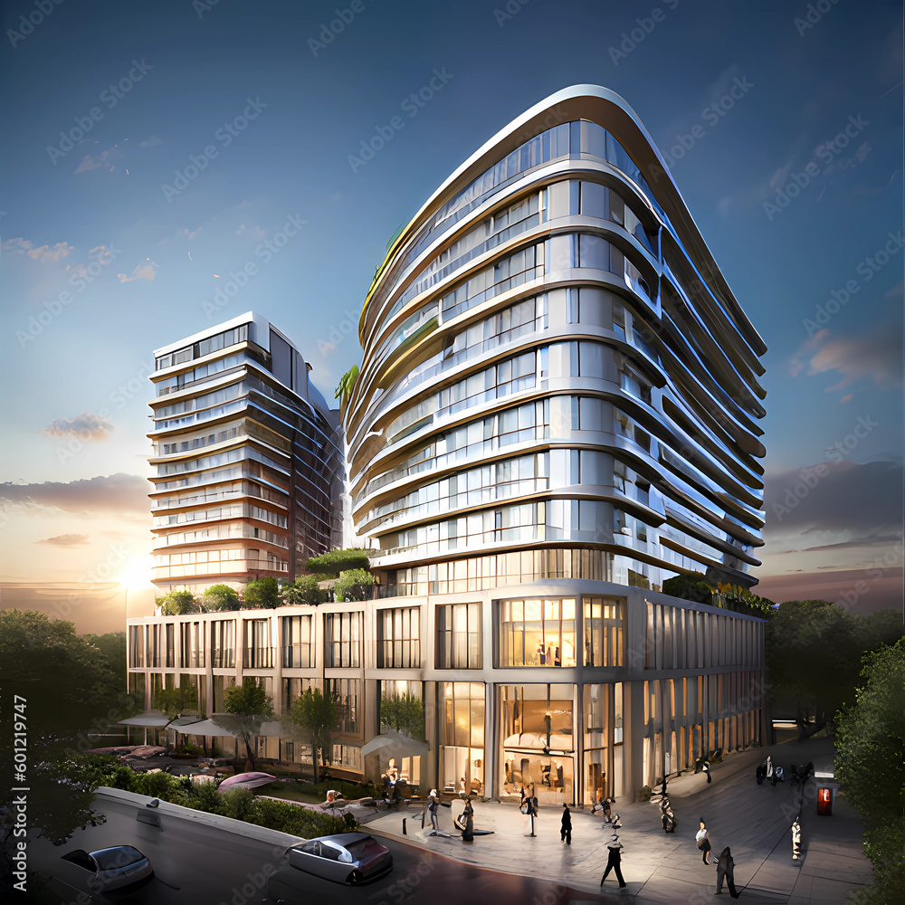 Innovative mixed-use development featuring an interplay of form and function, with cutting-edge ...