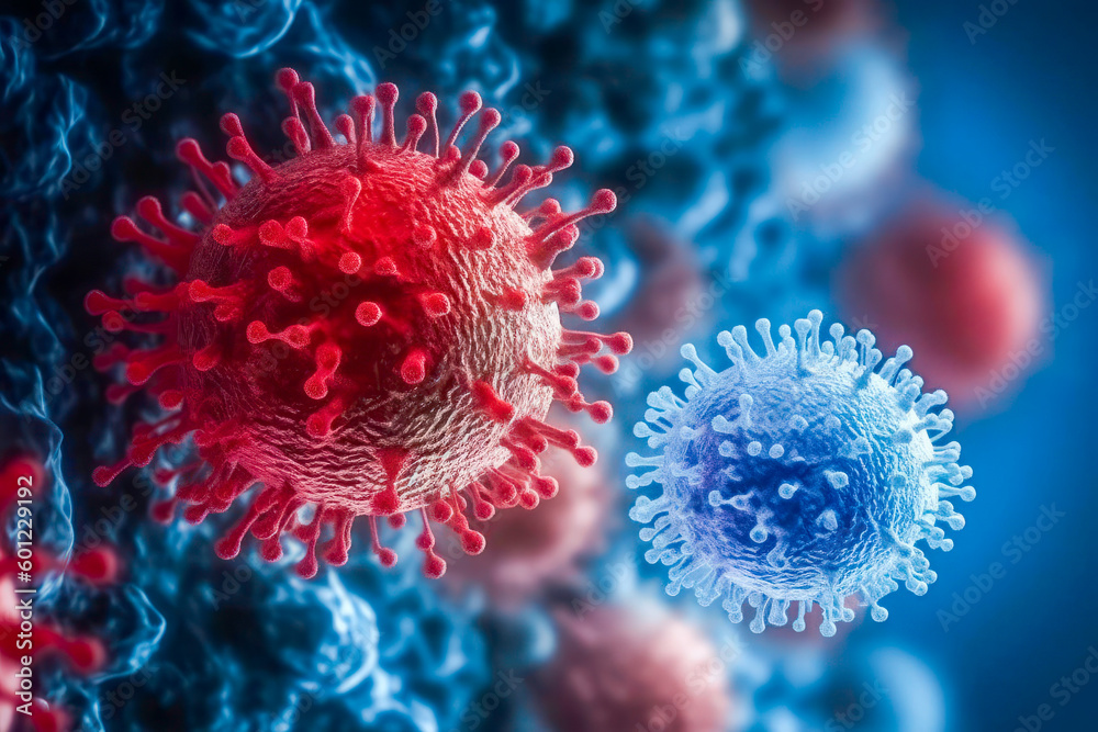 An electron microscope image of a coronavirus, magnified to show its ...