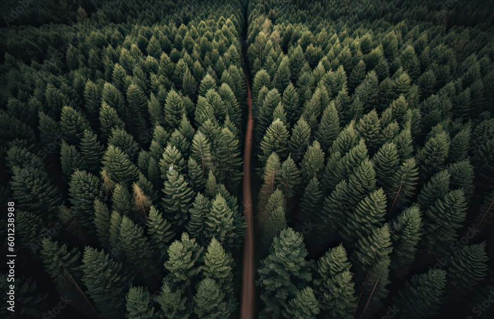 Top view of green forest landscape wallpaper art. Aerial nature scene ...
