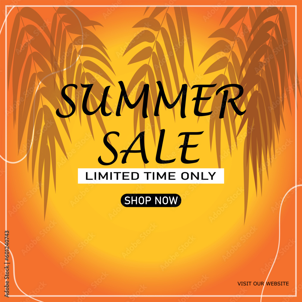 Summer sale banner background design. discount banner template ...