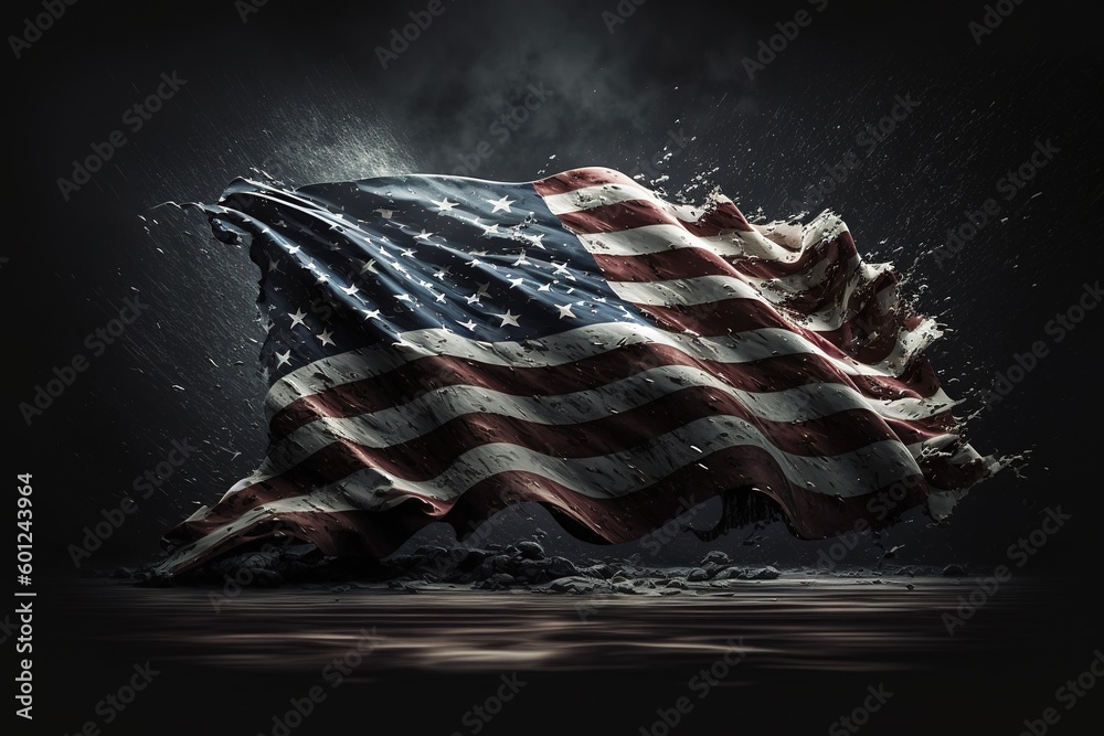 waving usa flag background with splash generated ai Stock Illustration ...
