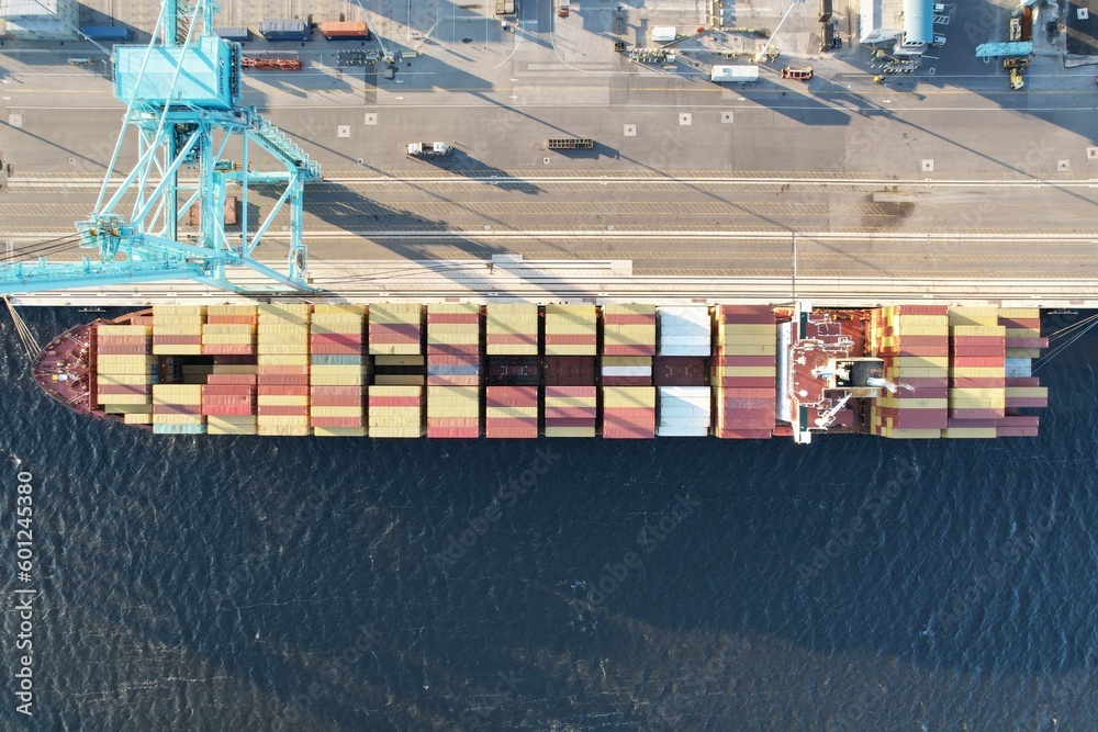 Aerial views from over the the Port of Jacksonville, also known as ...