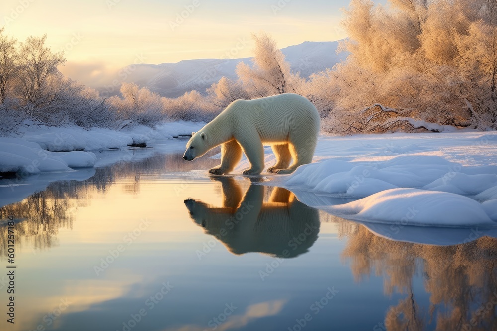 Polar Bears Exploring Arctic Circle and North Pole on Icebergs at ...