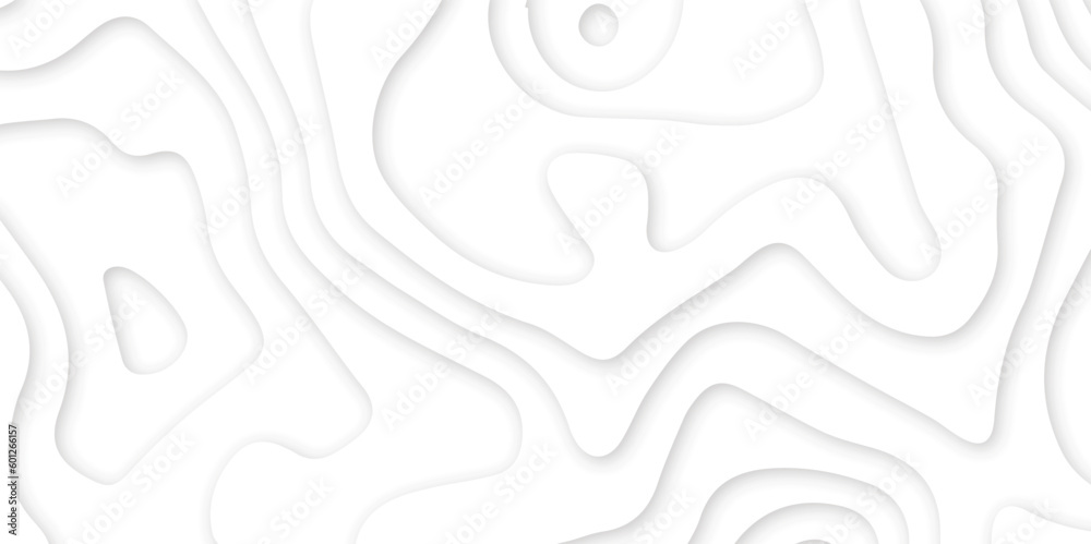 Abstract wavy line 3d paper cut white background. Topographic canyon ...