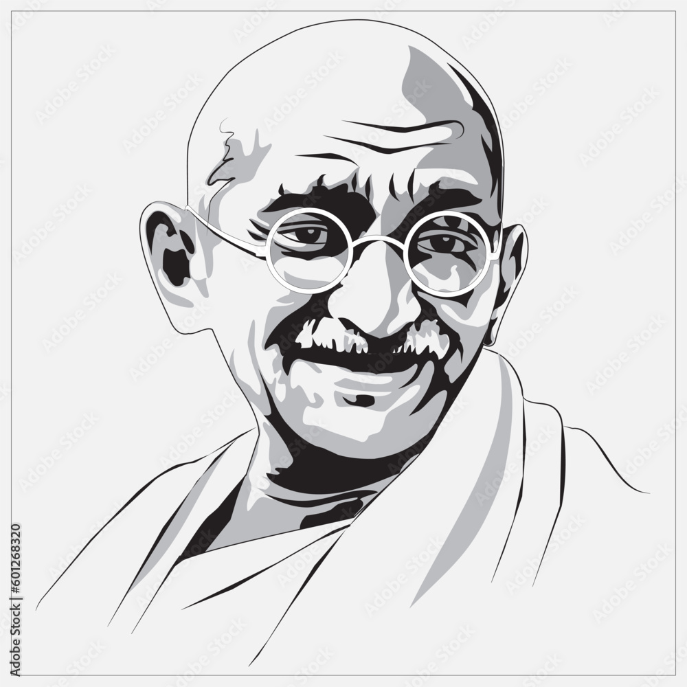 Gandhi Jayanti Vector Art Stock Vector | Adobe Stock