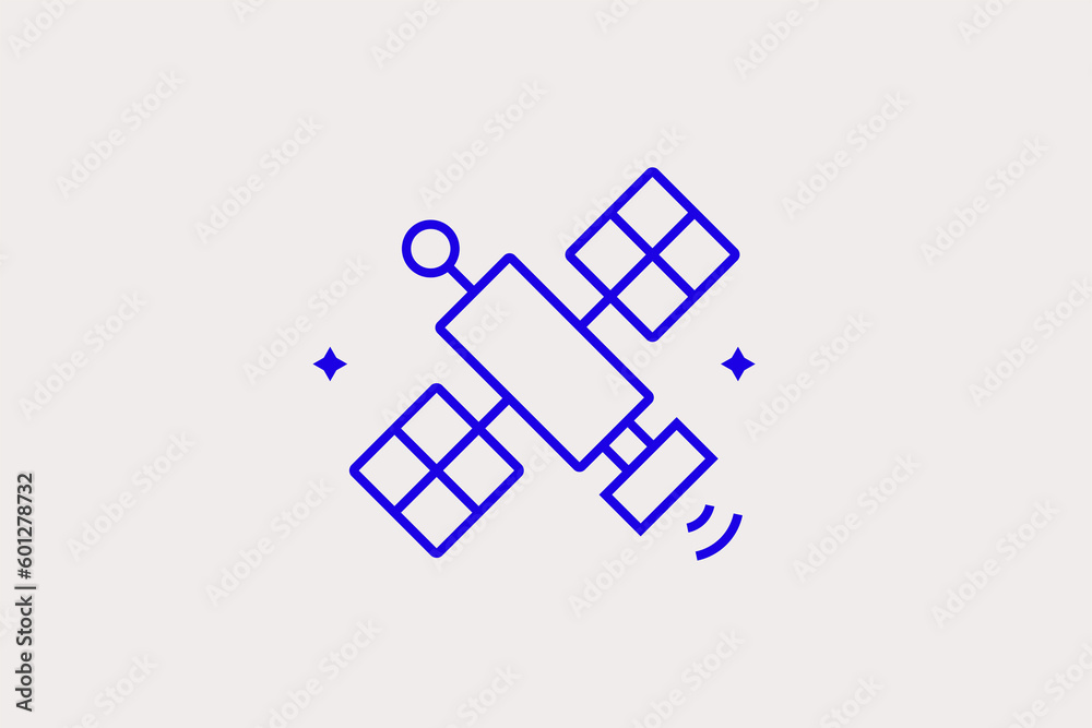 Geometric concept of satellite in space vector illustration in a flat ...