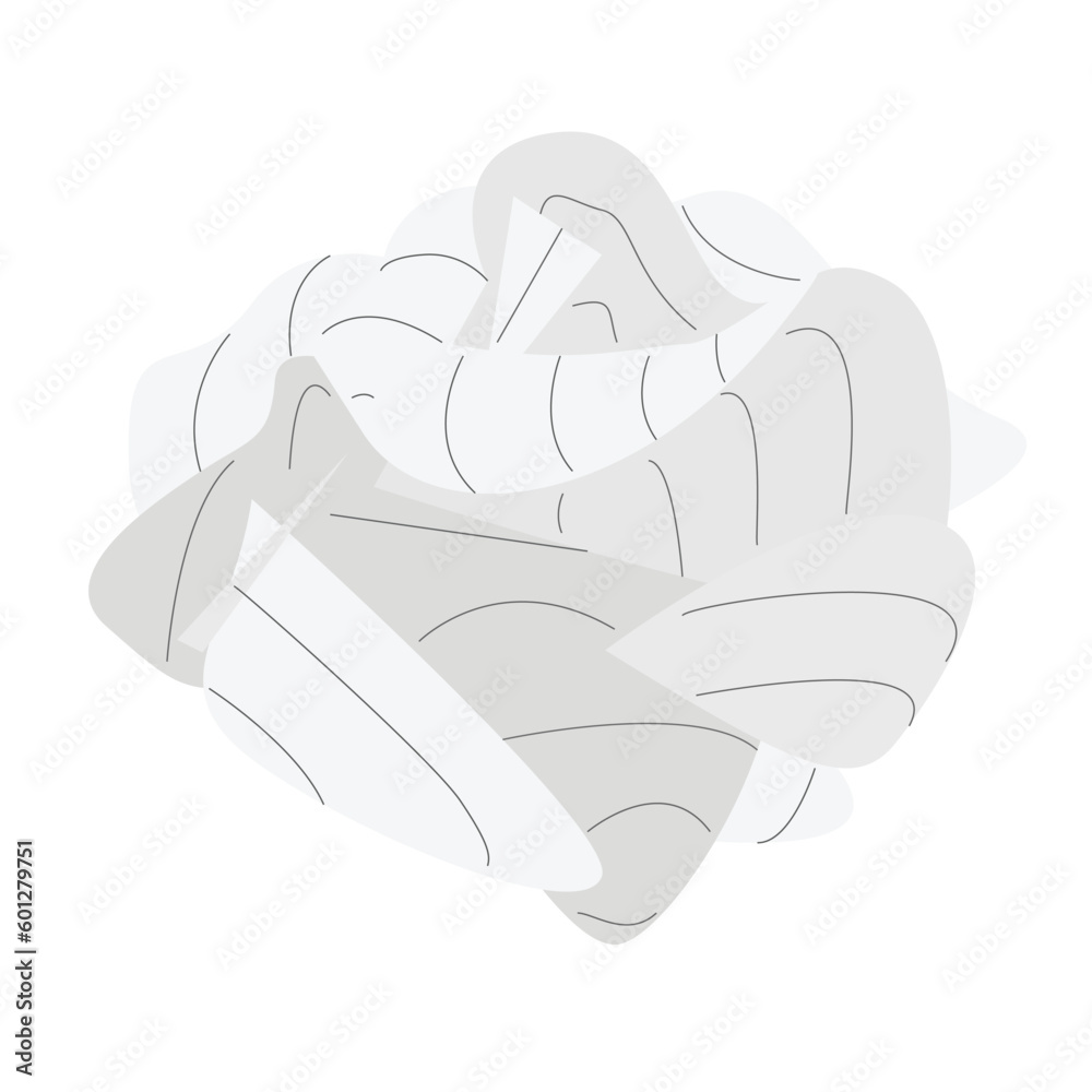 Ink stained notebook paper flat vector. Paper waste vector set. Recyled ...